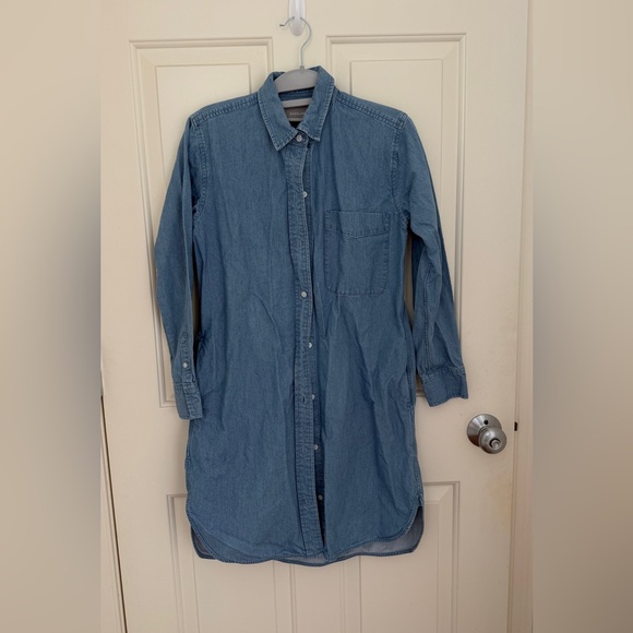 Everlane | Jackets & Coats | Everlane Blue Denim Button Down Shirt ...